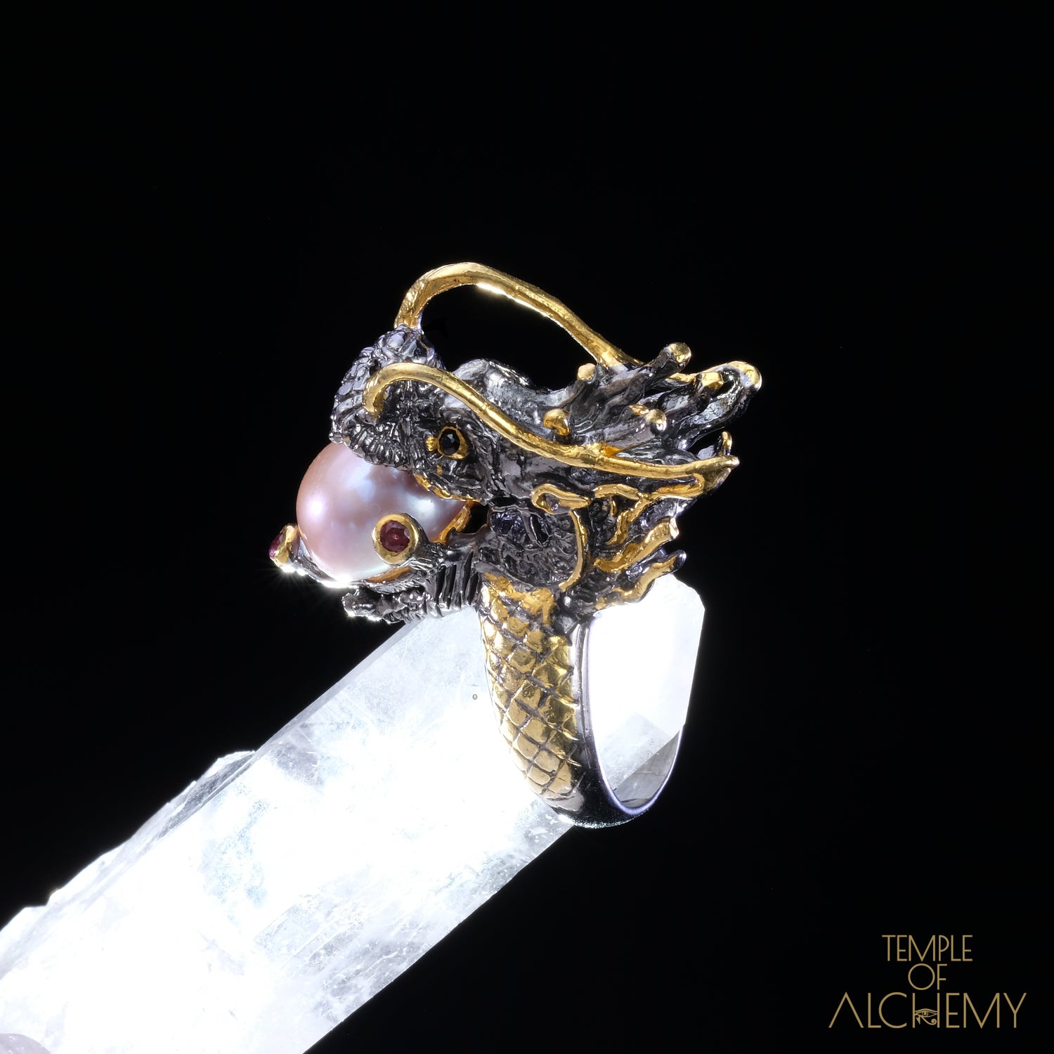 Pear Dragon Ring for Healing , Reiki and Meditation - Temple of Alchemy