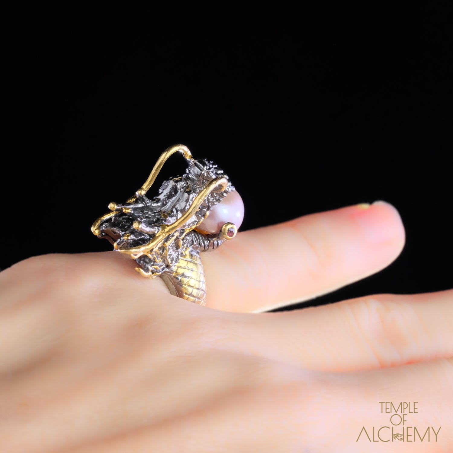 Pear Dragon Ring for Healing , Reiki and Meditation - Temple of Alchemy