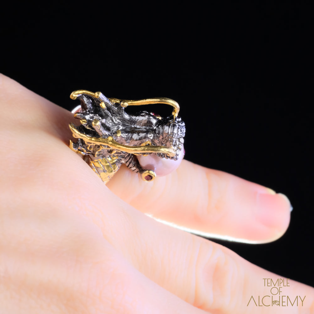 Pear Dragon Ring for Healing , Reiki and Meditation - Temple of Alchemy